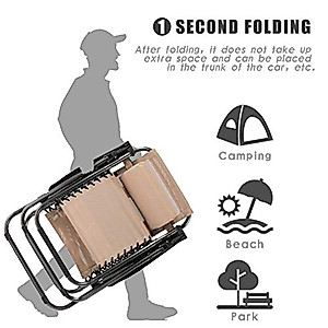 FDW Set of 2 Zero Gravity Chairs Lounge Chair with Pillow and Cup Holder Patio Outdoor Adjustable Dining Reclining Folding Chairs for Deck Patio Beach Yard