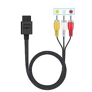 JINHEZO N64 AV Cable Composite Video Cord Compatible with Nintendo 64/N64/GameCube/GC/Super Nintendo SNES TV Game (1.8M / 6 Feet) 1 Pack