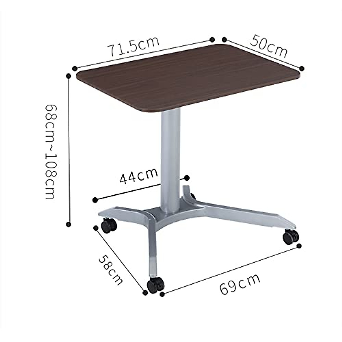 Lectern Podium Stand,Lectern Podium Stand,Standing Desk Laptop Stand Cart Mobile Height-Adjustable Sit to Stand Office Desk Podium Standing Table, Panel 71.5x50cm/C/Height 68/108cm