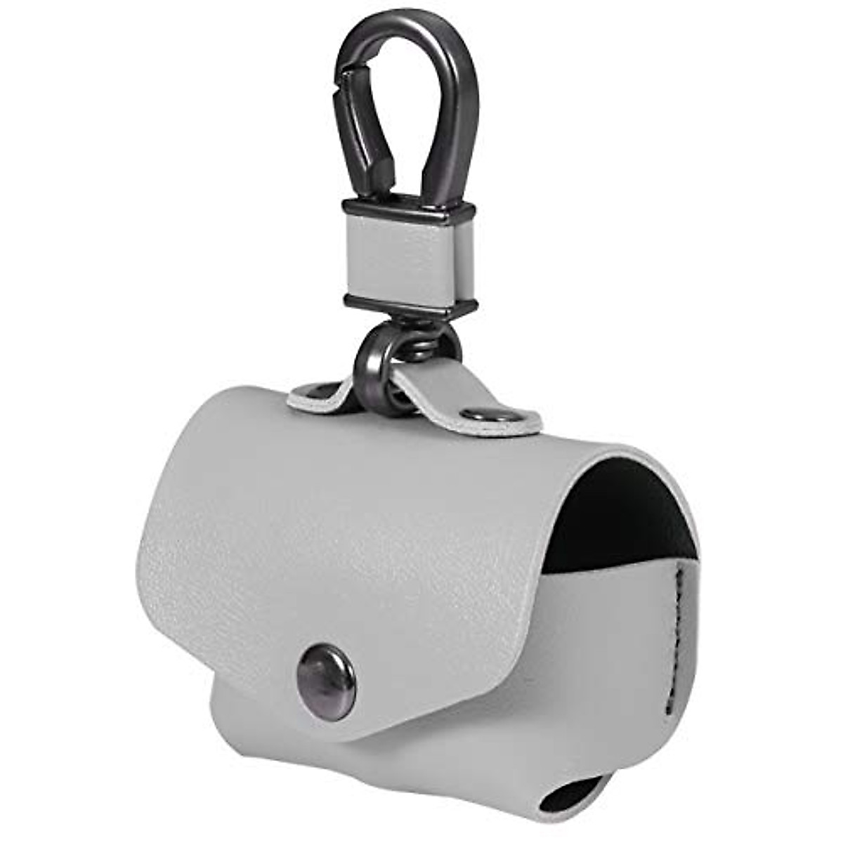 Hemobllo Compatible for AirPods Pro Case - Leather Protective Cover Anti-Scratch Shockproof Earbuds Carrying Case with Keychain Compatible with AirPods Pro Charging Case (Light Grey)