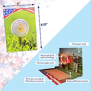 Donald Pop Up Birthday Card with Light & Sound – Pop Up Birthday Cards for Men, Golfing Funny Birthday Card for Men, Dad Card Says Happy Birthday in Trump's Real Voice, Best Birthday Card for Husband