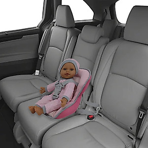 Doll Travel PlaySet - Baby Doll Car Seat Carrier Backpack with 12 Inch Soft Body Doll Includes Doll Bottles and Toy Accessories … (Caucasian)