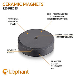 Ceramic Magnets, Round Disk Magnets Craft Magnets, Perfect for DIY, Art Projects or for whiteboards & Fridge Organization (0.7")
