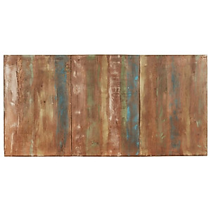 Tidyard Dining Table Reclaimed Wood Tabletop Powder-Coated Steel Legs Industrial Style Table for Kitchen, Bistro, Home Furniture 70.9 x 35.4 x 29.9 in