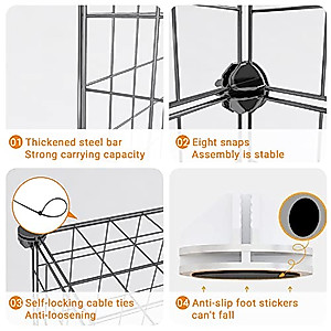 IKARE Cat Cage DIY Indoor Pet Home Small Animal House Detachable Playpen with 3 Doors 3 Tiers for Kitten Puppy Bunny Exercise. (Black，27.6 x 27.6 x 41.3Inch)
