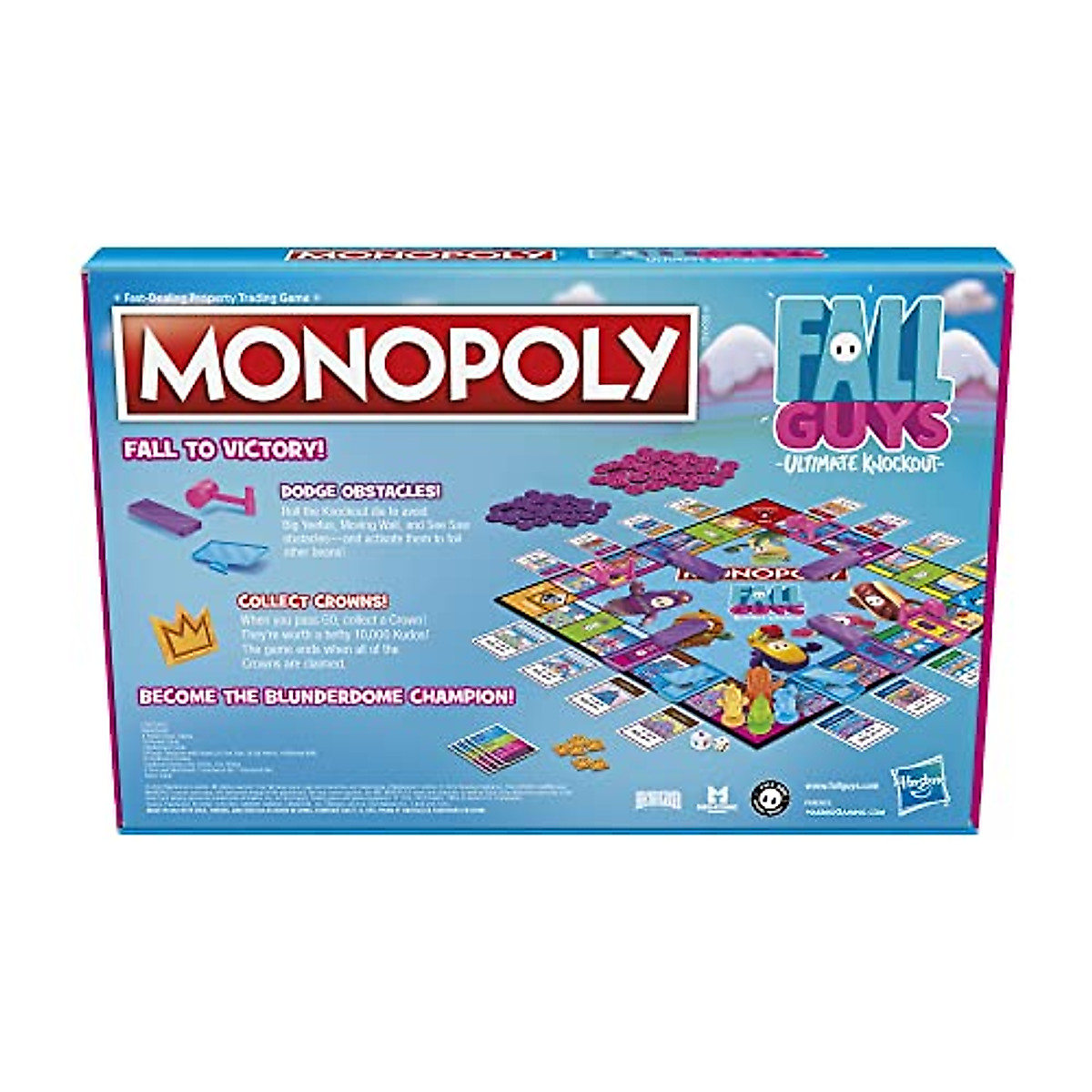 Monopoly Fall Guys Ultimate Knockout Edition Board Game for Players Ages 8 and Up, Dodge Interactive Obstacles, Includes Knockout Die