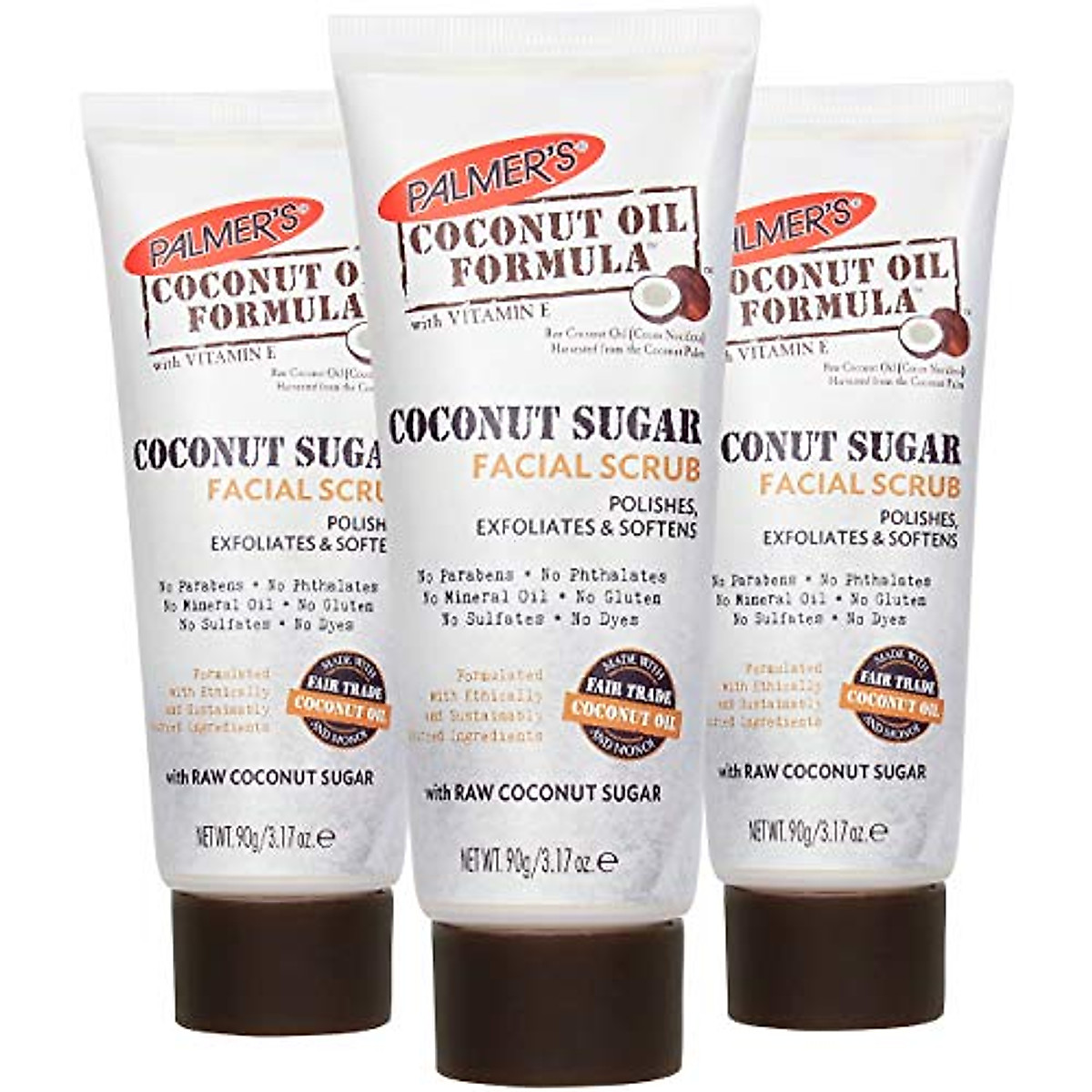 Palmer's Coconut Oil Formula Coconut Sugar Facial Scrub, 3.17 Ounce (Pack of 3)