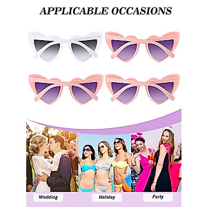 Flutesan 15 Pairs Heart Sunglasses Bachelorette Sunglasses Heart Shaped Sunglasses Bachelorette Party Supplies for Women(Pink, White)