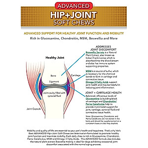 Vet's Best (3 Pack) Advanced Hip & Joint Soft Chews Dog Supplements, Each a 30 Day Supply