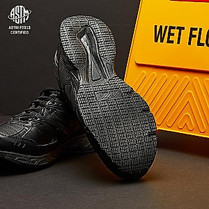 Avia Avi-Union II Non Slip Shoes for Men Food Service - Comfort Restaurant Work Men's Shoes, Slip Resistant Shoes for Men - Black/Castle Rock, 15 Extra Wide