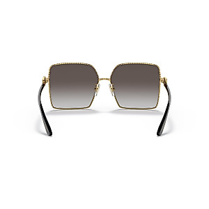 Dolce & Gabbana Women's Round Fashion Sunglasses, Gold/Light Grey Gradient Black, One Size