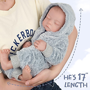BABESIDE Lifelike Reborn Baby Dolls Boys - 17-Inch Real Baby Feeling Realistic-Newborn Full Body Vinyl Anatomically Correct Real Life Baby Dolls with Toy & Gift Box for Kids Age 3 +