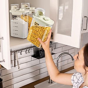 QEOSSKGI Airtight Dry Food Storage Containers, 6LBS Rice Storage Bin Cereal Containers Dispenser with Pourable Spout, BPA Free Plastic Storage Bin Dispenser for Oatmeal, Grain, Cereal, Pasta, Flour