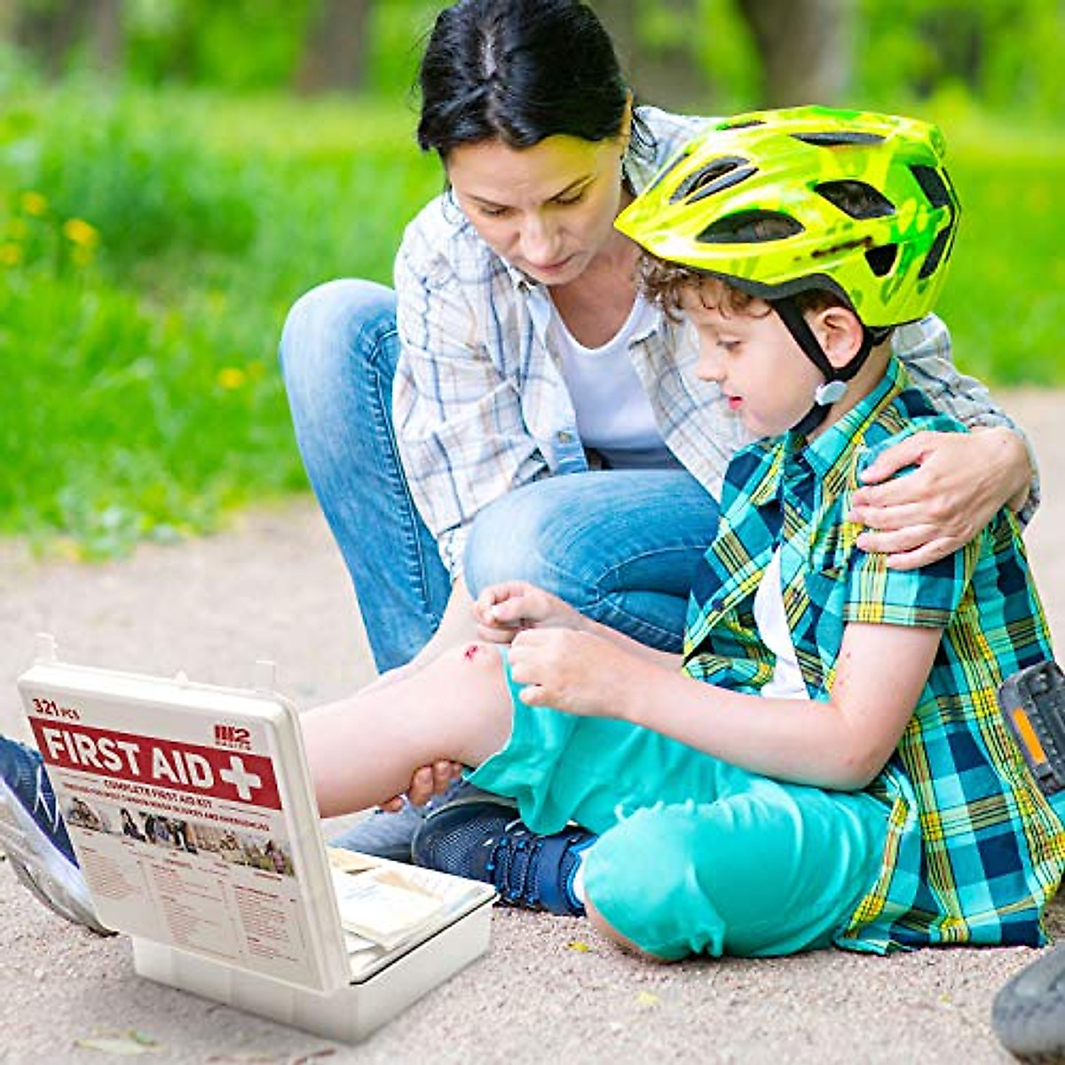 Complete 321 Piece Emergency First Aid Kit | Business & Home Medical Supplies | Wall Mountable Hard Case | Office, Car, Travel, School, Camping, Hunting, Sports