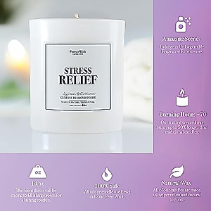 Foreverwick Stress Relief Candle | Diamond Candle Gift | Relaxing Candle Scent | Aromatherapy Candle for Bath, Destress & Clearance | Strong Scented Candles for Decor | 14 oz & 70 Hours Burning Time
