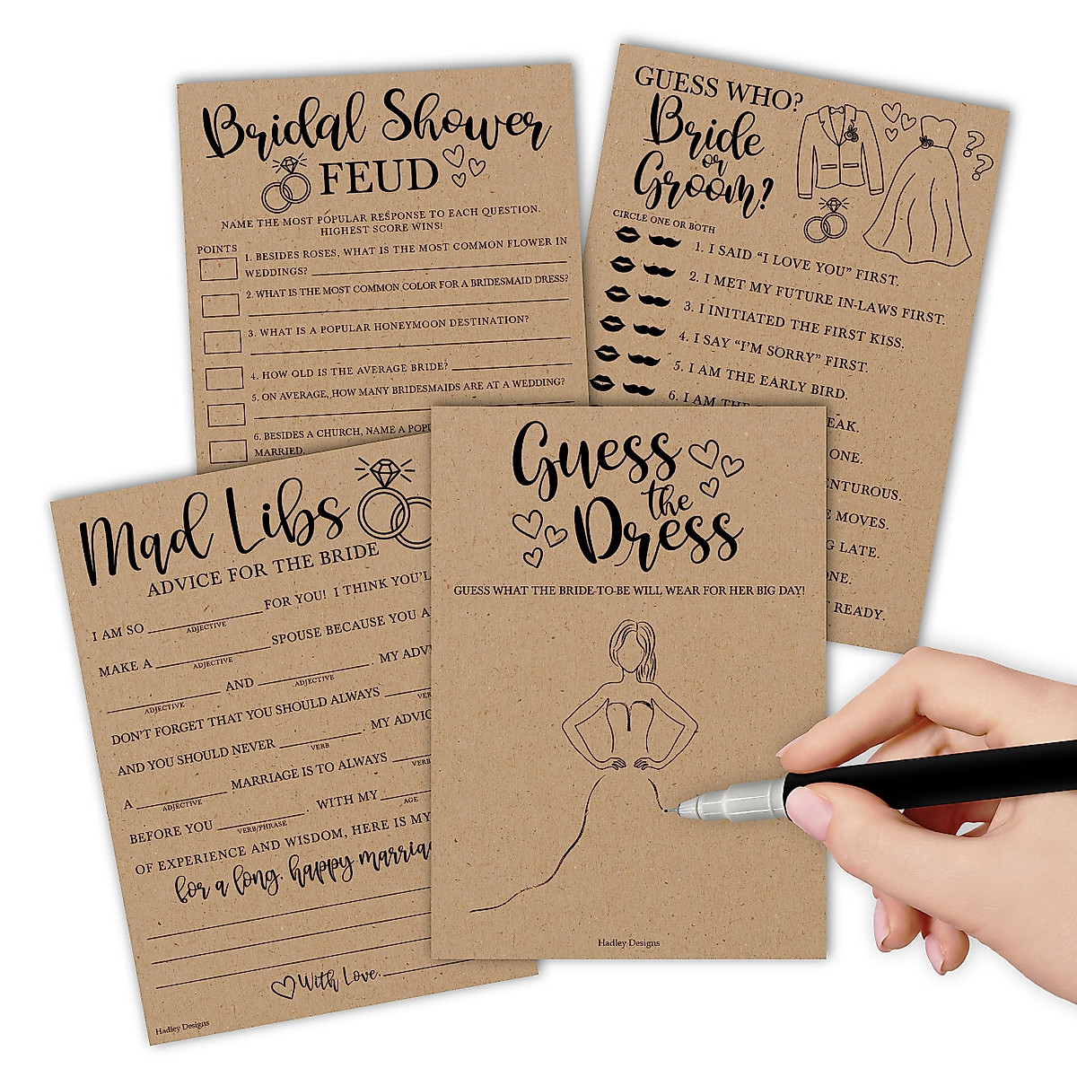 40 Rustic Funny Bridal Shower Games 20 Guests - Wedding Games For Bridal Shower Games For Guests, Couples Wedding Shower Games For Couples, Guess The Dress Bridal Shower Game Pack, Bridal Party Games