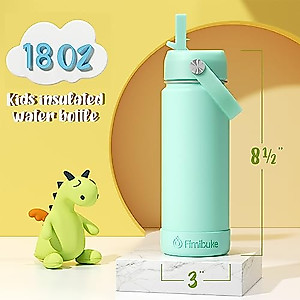 Fimibuke Kids Insulated Water Bottle, 18oz BPA FREE Kids Cup with Straw Double Wall Vacuum Tumbler 18/8 Stainless Steel Leak Proof Toddler Water Bottle for School Boys Girls (2 Pack,Underwater World)