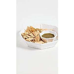 Two's Company Hampton Faux Bamboo Fretwork Chip Platter and Dip Bowl Set