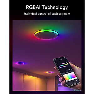 Lumary RGBAI Smart Recessed Lighting 4 Inch with Gradient Accent Light and Night Light 9W 780lm Wi-Fi Recessed Lights Ultra-Thin Can-Killer Downlight Work with Alexa/Google Assistant/Siri, 4PCS