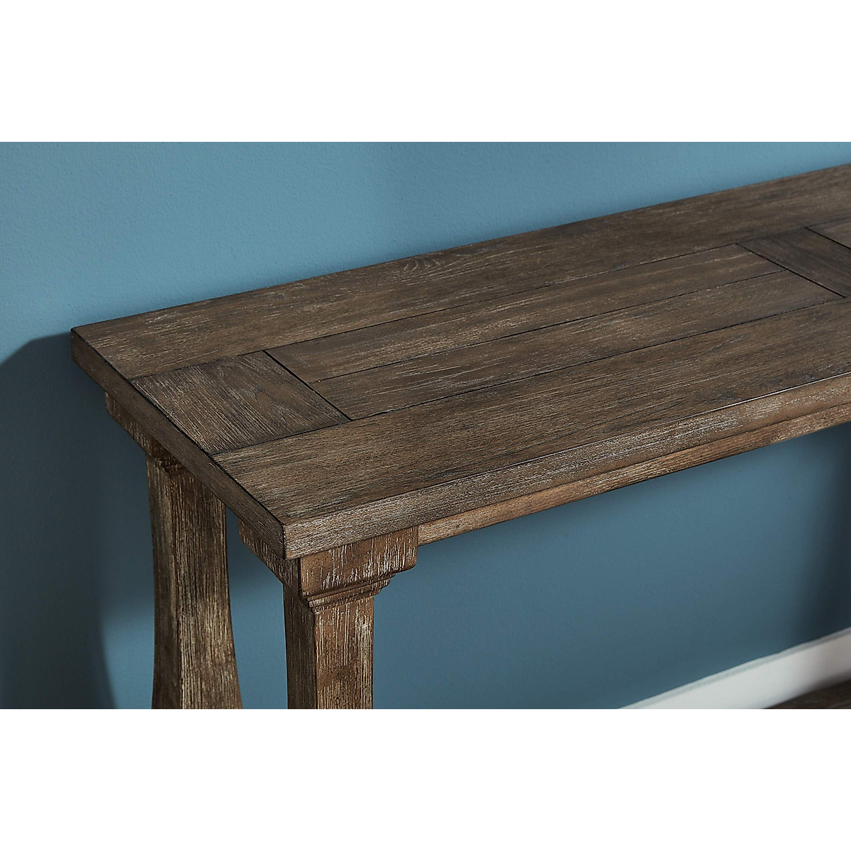 Signature Design by Ashley Mallacar Vintage Sofa Console Table, Weathered Gray