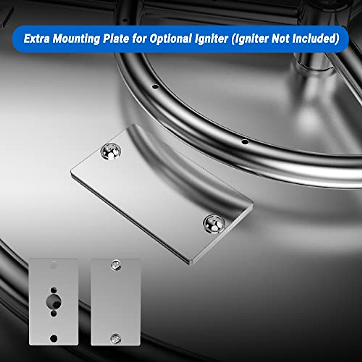 Skyflame 18 inch Square Stainless Steel Drop in Fire Pit Burner Pan with Burner Ring and Protective Cover