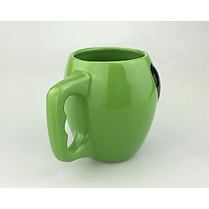 VanEnjoy Bright Green Glazed Ceramic Shape Ceramic Alien Mug Tea Coffee Cup, 3D Space Universe UFO Conspicuous Alien Cup, Gift for kid boy,13 oz(400 ml)