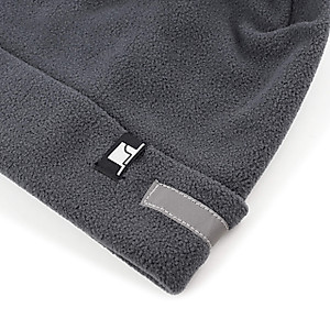 The Hat Depot Fleece Winter Beanie Hat Cold Weather Reflective Safety for Men & Women Performance Stretch (Charcoal)