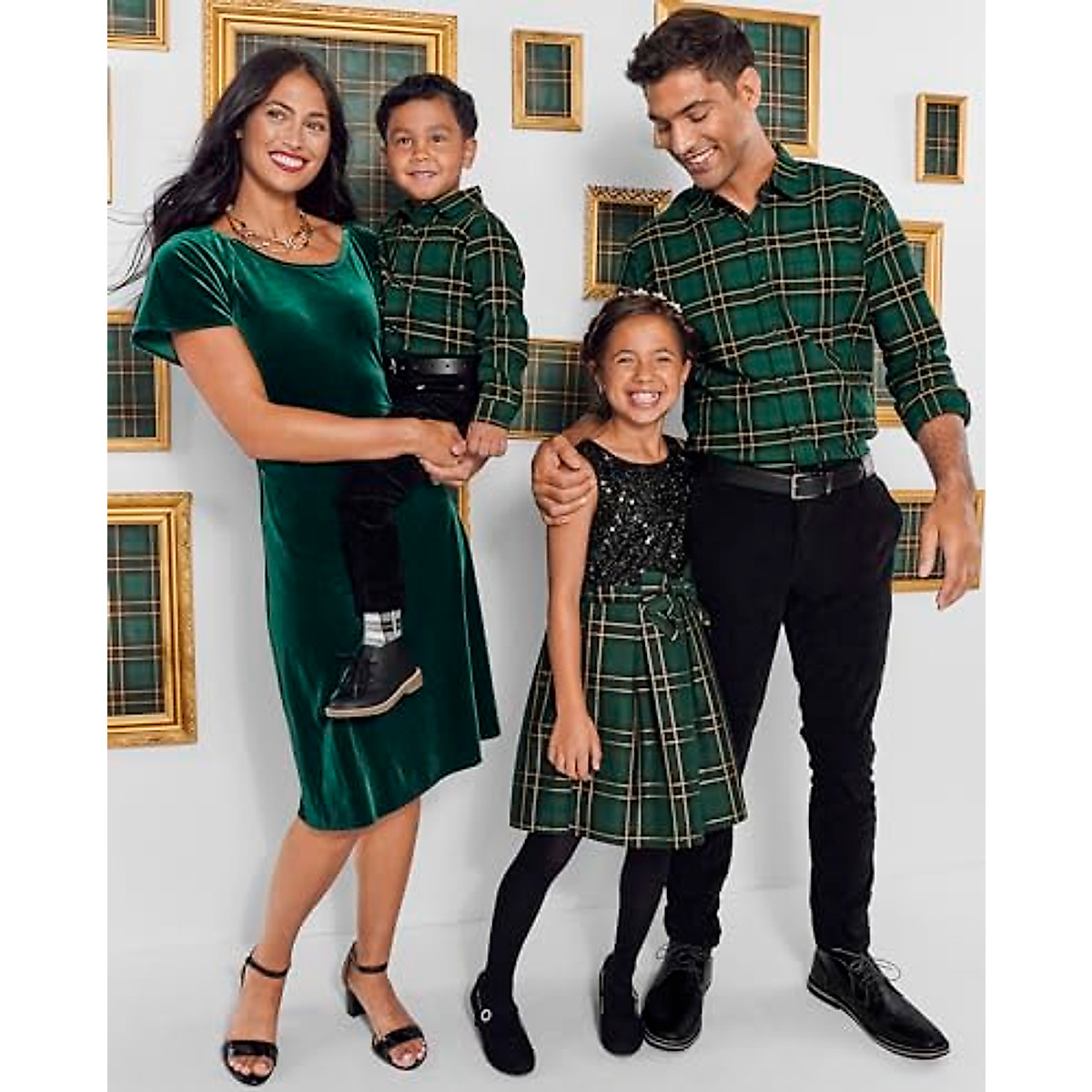 The Children's Place Baby Boys' and Toddler Long Sleeve Flannel Button Up Shirt, Green Plaid, 3T