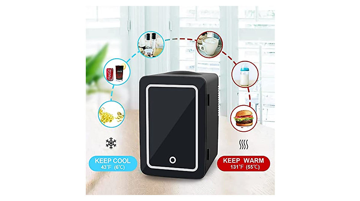 Living Enrichment Mini Fridge 6L Capacity, Portable Small Refrigerator ...