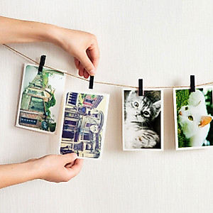 LIOOBO Mini Clothes Pins: 100PCS Small Clothespins for Photo, Wooden Clothes Pin, Clothespin for Photos, Crafts, Arts Black