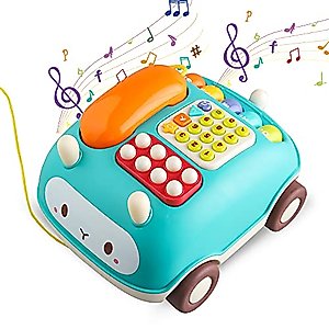 Tikooere Baby Musical Toys for Toddler 1-3 Years Old,Pretend Phone Toy with Music and Light,Fat Brain Educational Toys for 1 2 3 Year Old Boys Girls Christmas Birthday Gifts