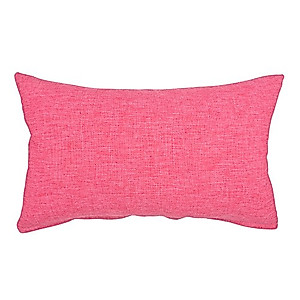 YOUR SMILE Solid Color Cotton Linen Decorative Throw Pillow Case Cushion Cover Pillowcase for Couch Sofa Bed,12 X 20 Inches (Soft Pink)