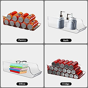 Atopov Set of 2 Refrigerator Organizer Bins Fridge Organizer Freezer Pantry Organization and Storage, Beverage, Canned Food Container Bin for Refrigerator (2)