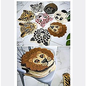 Menglo Tiger Shaped Rug Cute Cartoon Tiger/Lion/Panda Shape Animals Bath Mat Small Area Rug Entrance Door Mats Non Slip Floor Mat Thickened Carpet Decoration for Bedroom Living Room (Pink Panther)