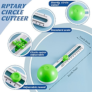 2 Pieces Circular Paper Cutter Rotary Circle Paper Cutter Paper Trimmer Scrapbooking Tool Rotary Cutter Craft Supplies Round Cutting Knife Model Cards Cutters for Art and DIY Crafts, Cards Making