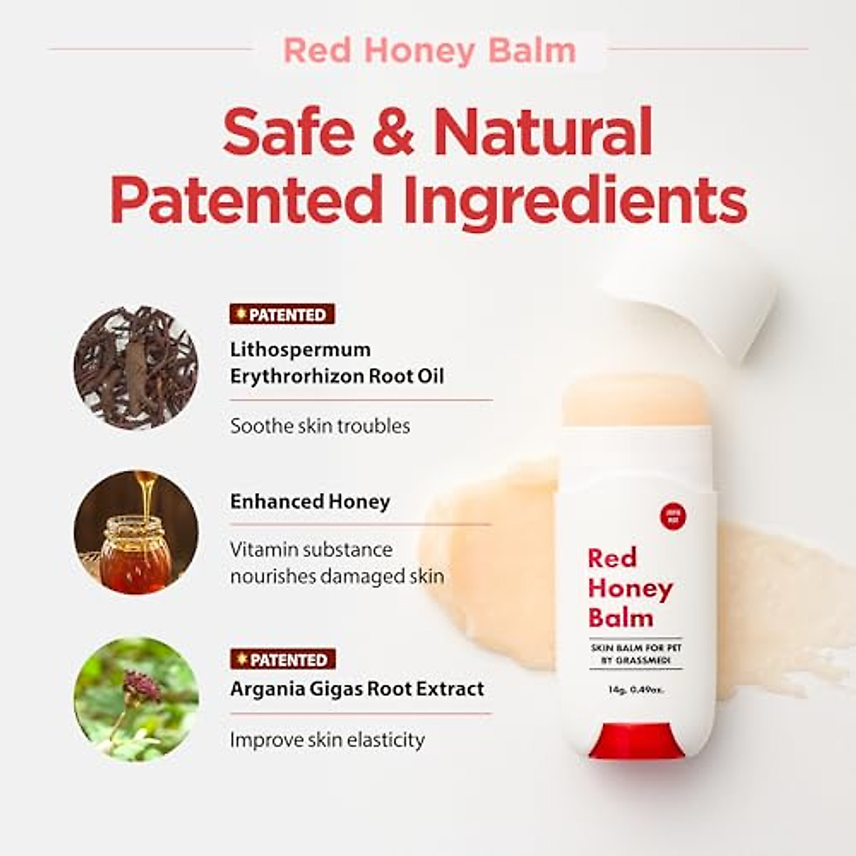 JAYU PET Red Honey Balm - Long Lasting Dog Cat Skin Nose Paw Wax Balm, Anti Slip & Help Reduce Licking, Dry Cracked Chapped Pad Soothing Butter, Pet Hotspots Itchy Allergy Relief Moisturizer 0.5 oz.