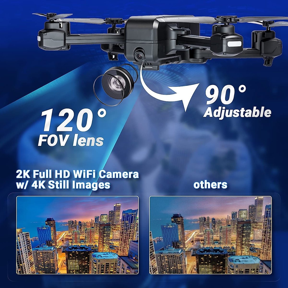 Contixo F22 FPV Drone with Camera for Adults, Kids, Beginners - 2.4G RC Quadcopter with 4K FHD Camera - Gesture Control, Custom Flight Path, WiFi, GPS Auto Hover Return Home, Follow Me, Carrying Case