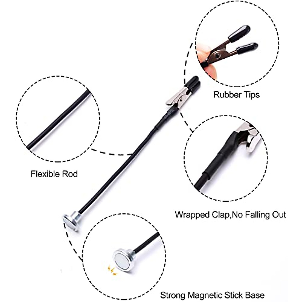 Model Painting Stand Base Holder and 12PCS Magnetic Bendable Alligator Clip Sticks Set Modeling Tools for Airbrush Hobby Model Parts