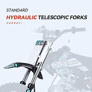 SYX MOTO 125cc Dirt Bike for Teens 12+yrs 4-Stroke Gas-Powered Dirt Bike Off-Road Motorcycle Electric Start Fully Automatic Transmission, Roost 125-1f, Black/Blue