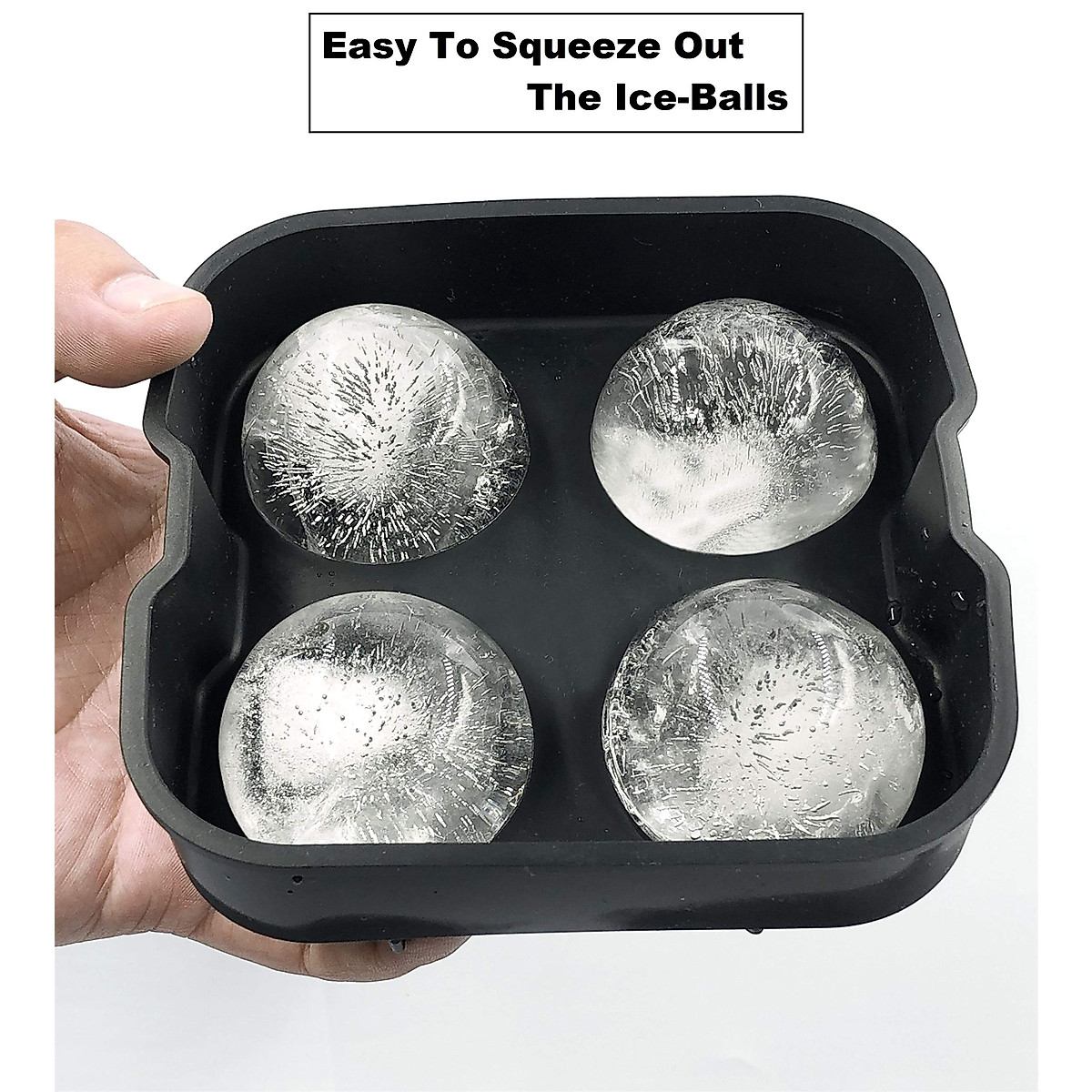 Stainless Steel Whiskey Stones, Beverage chilling Rocks, Reusable stainless steel ice balls with Sphere Ice ball tray. Total set of 7