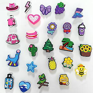 GAKSK 100 pcs Shoe Charms Cute Shoe Decoration Charms for Girls Women Not Random 100 pcs Pink Different Shoes Charm Kids Gift