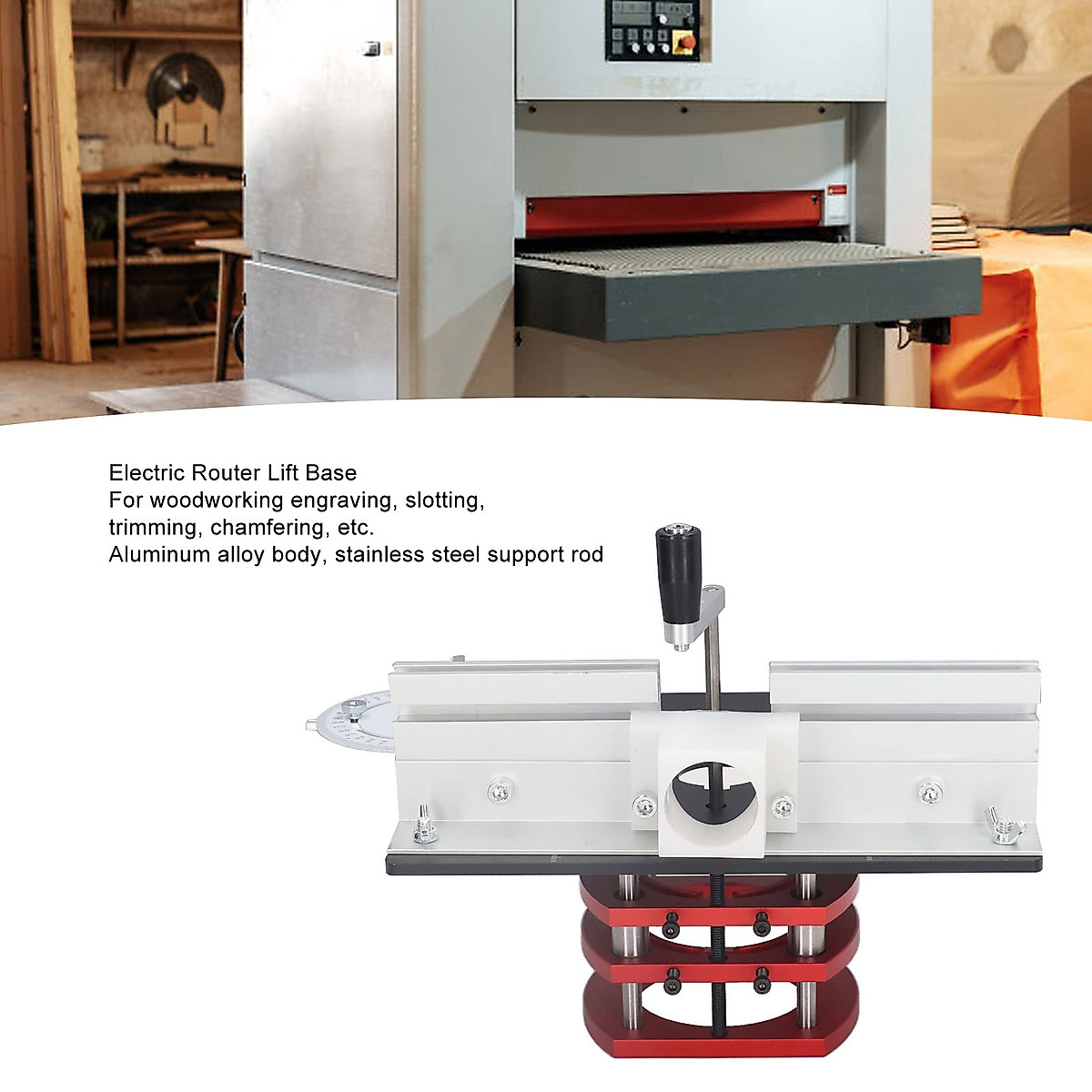 Router Lifting Base, Universal Router with Top Plate Manual Lifting Woodworking Slotting Trimming, Syringe Handpiece and Curing Light Sleeves (Black)