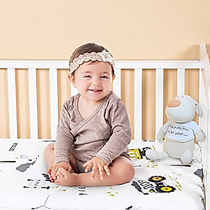 PHF 100% Cotton Crib Sheets Fitted 2 Pack, Soft Breathable Comfortable Baby Sheet Set for Boys Girls, Premium Crib Sheets Fits Standard Crib and Toddler Mattress 28in x 52in, Construction Cars