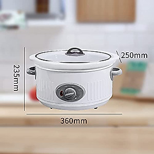 ICOOK Slow Cooker 3.5 Quart USC-351-OG,Dishwasher Safe Crock/Ceramic inner pot and Glass lid,Small Slow Cooker,Oval Shape,White