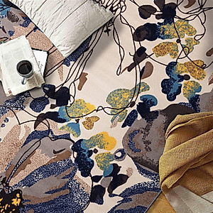 Rugshop Modern Bright Flowers Non-Slip (Non-Skid) Area Rug 8 x 10 (7' 10" x 10') Cream