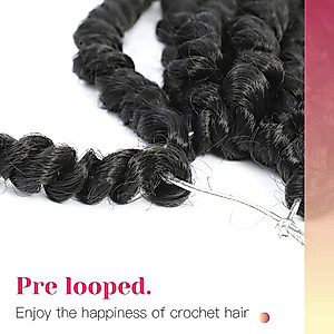 The BOHOBABE Crochet Passion Twist Hair Pretwisted 10 Inch Short Pre-looped Passion Twist Crochet Braiding Hair 8 Packs Natural Black Women Crochet Braids (1B)