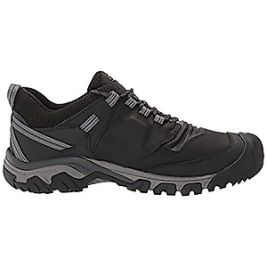KEEN Men's Ridge Flex Low Height Waterproof Hiking Boots, Black/Magnet, 10.5