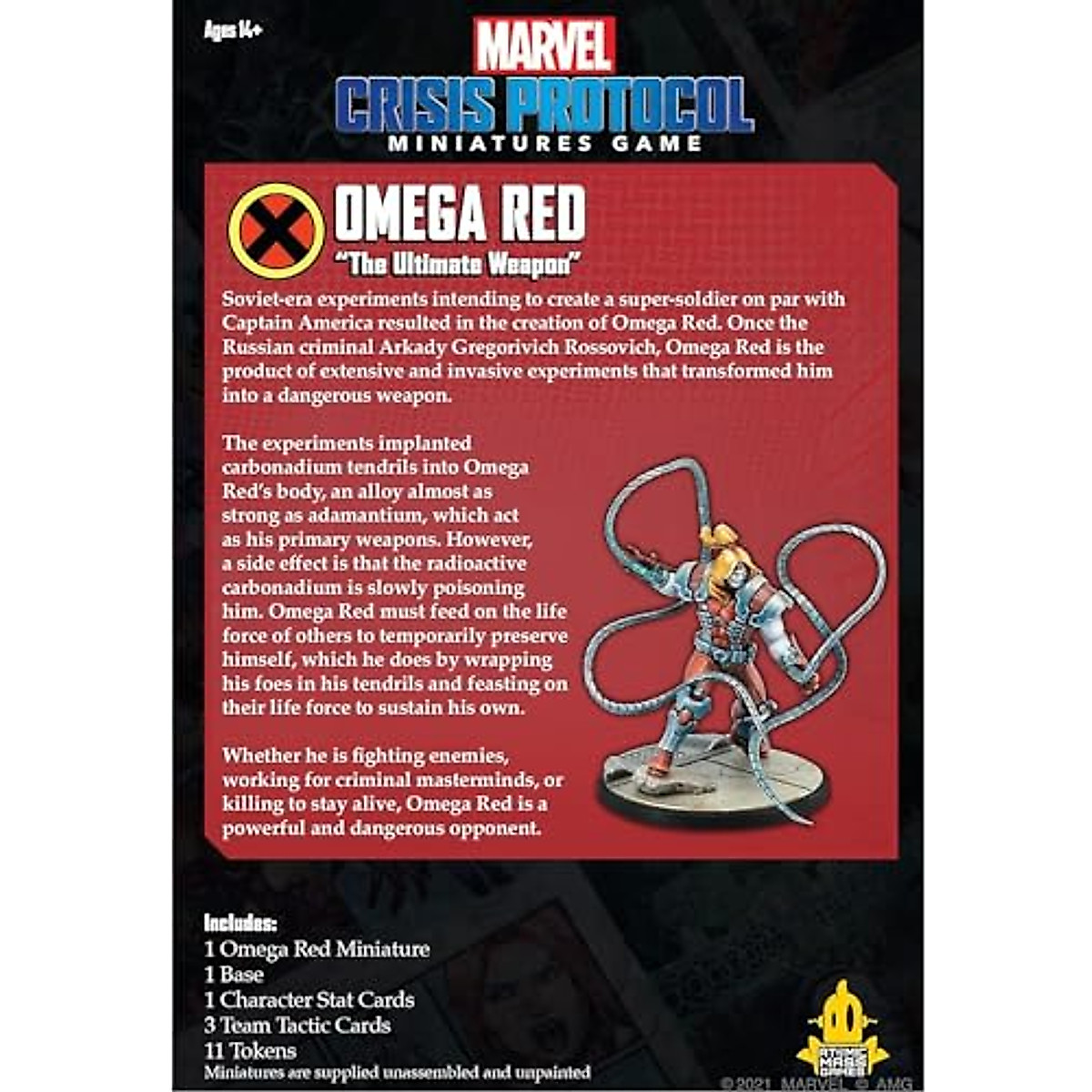 Marvel Crisis Protocol Omega Red CHARACTER PACK | Miniatures Battle Game | Strategy Game for Adults and Teens | Ages 14+ | 2 Players | Avg. Playtime 90 Minutes | Made by Atomic Mass Games