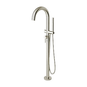 American Standard T064951.295 Contemporary Round Freestanding Tub Filler for Flash Rough-in Valve, Brushed Nickel