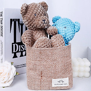 TENEBRALUX Small Cotton and Linen Hanging Storage Basket for Desktop, Ideal for Organizing Keys and Miscellaneous Items.